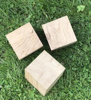 Cube CHÊNE Français - 9 x 9 cm - Bloc Brut