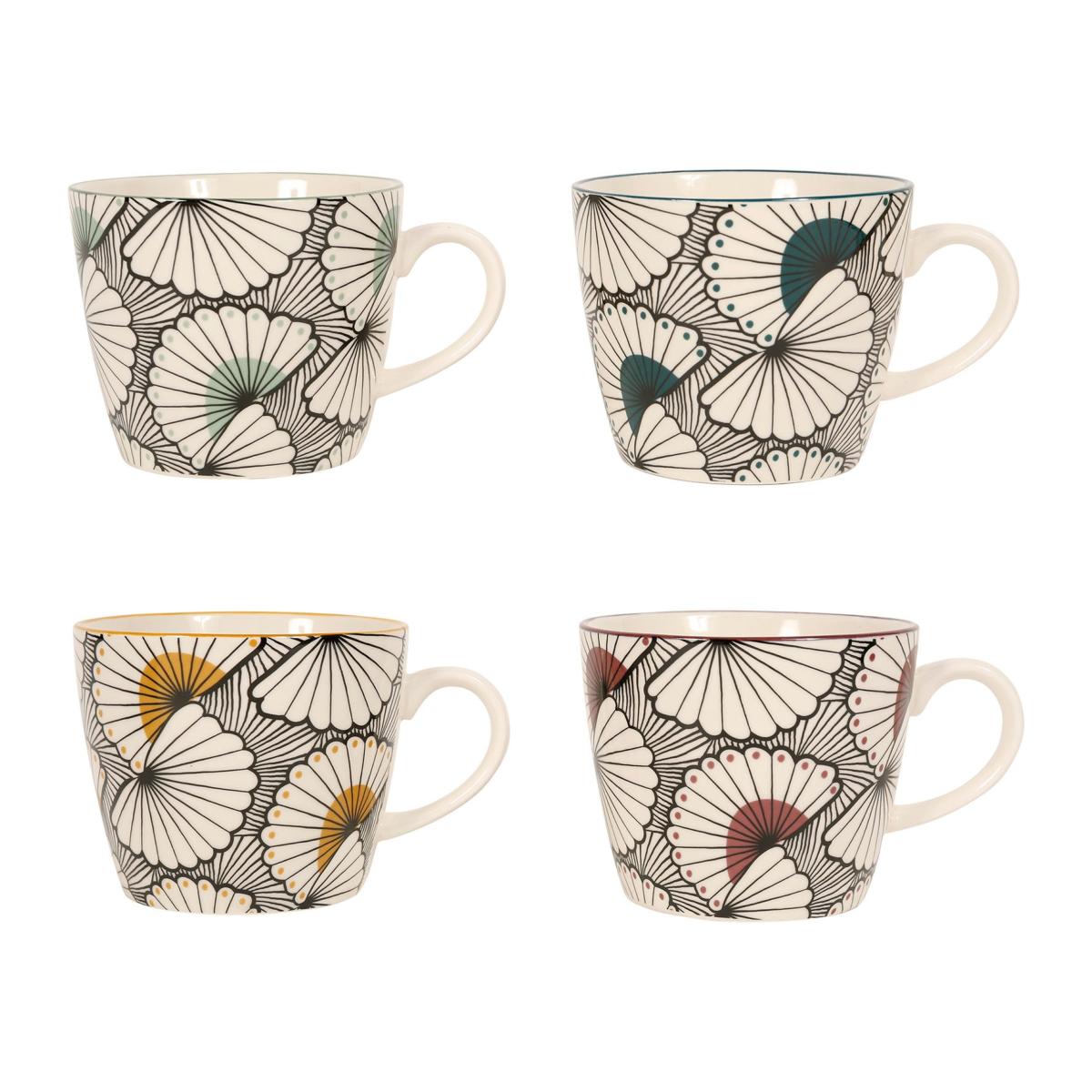 Tasse à Thé ALMERIA - Motif Éventail Coloré Boutique BAIA